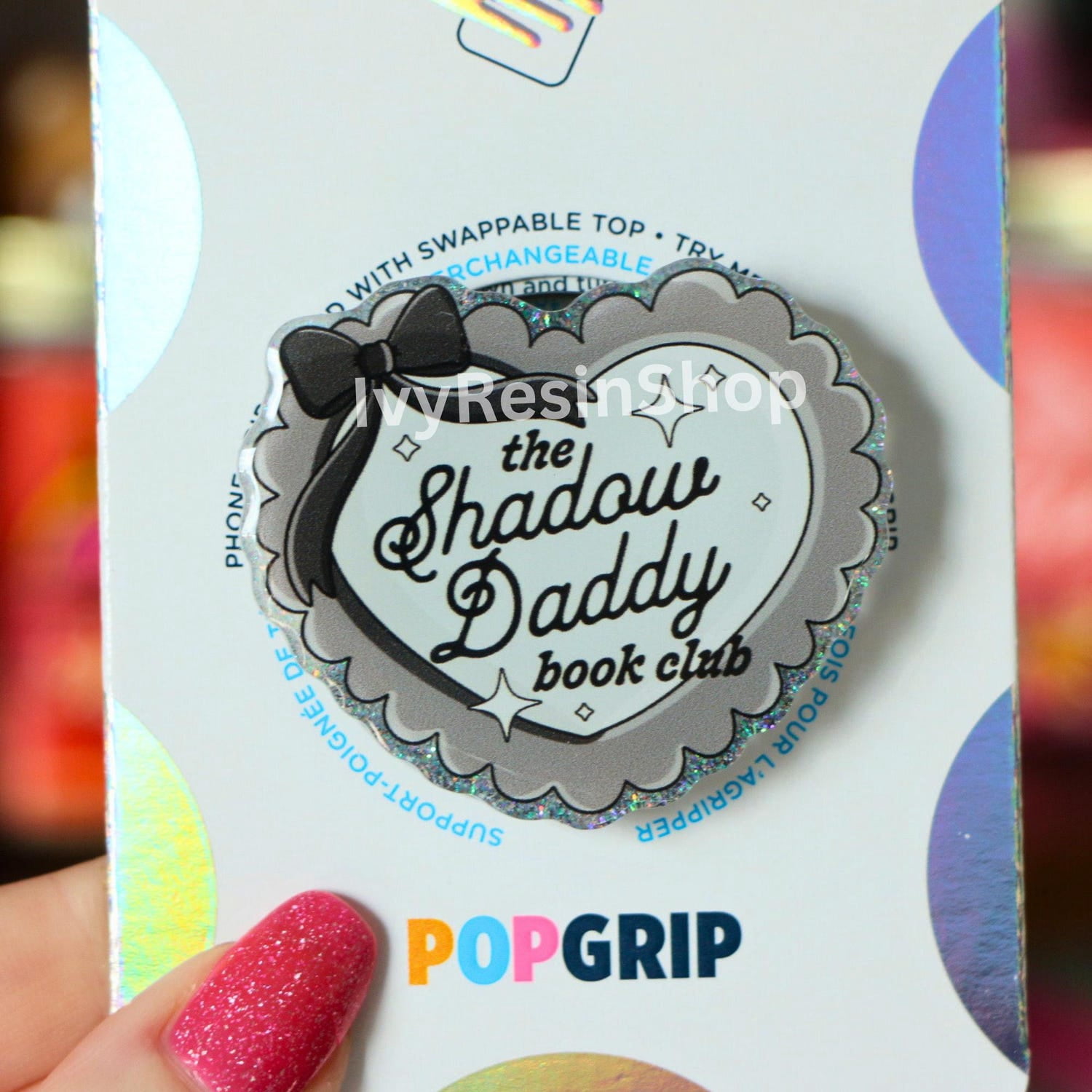 Shadow Daddy Book Club Grip: Handmade Resin Acrylic Phone Grip ...