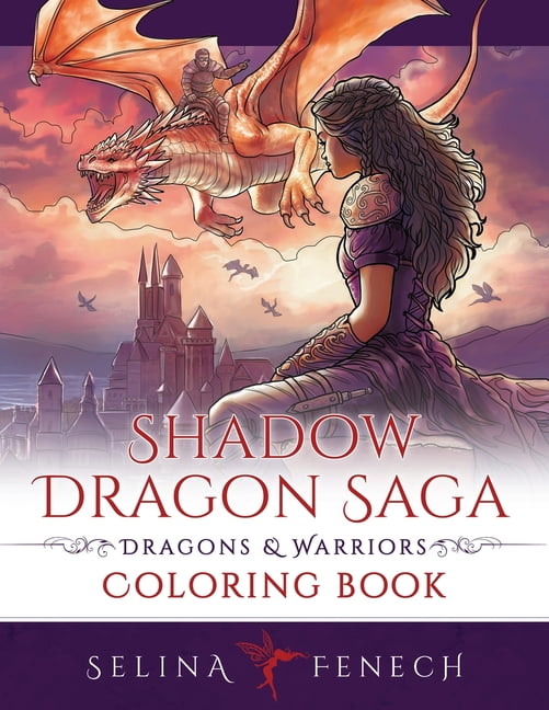 Shadow Dragon Saga - Dragons and Warriors Coloring Book, (Paperback ...