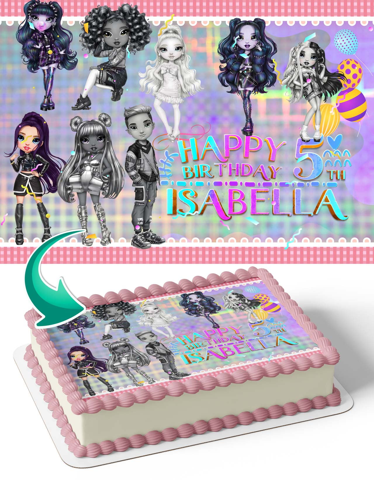 Shadow High Edible Image Cake Topper Personalized Birthday Sheet Decal ...