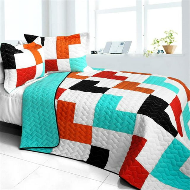 Shadow In the Water - 3 Pieces Vermicelli - Quilted Patchwork Quilt Set ...