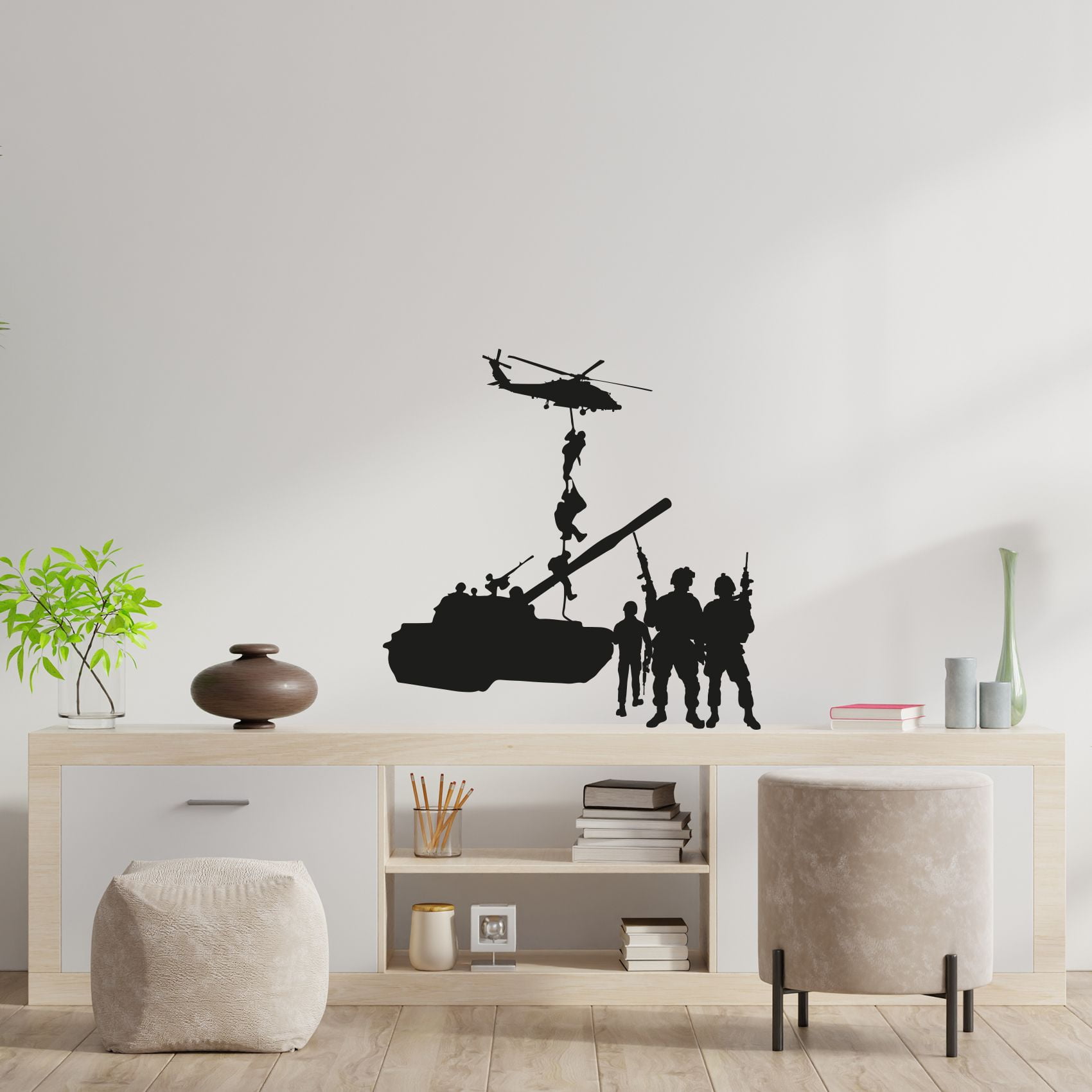 Shadow Military Silhouette Swat Team Army Men Soldier Wall Sticker Art ...