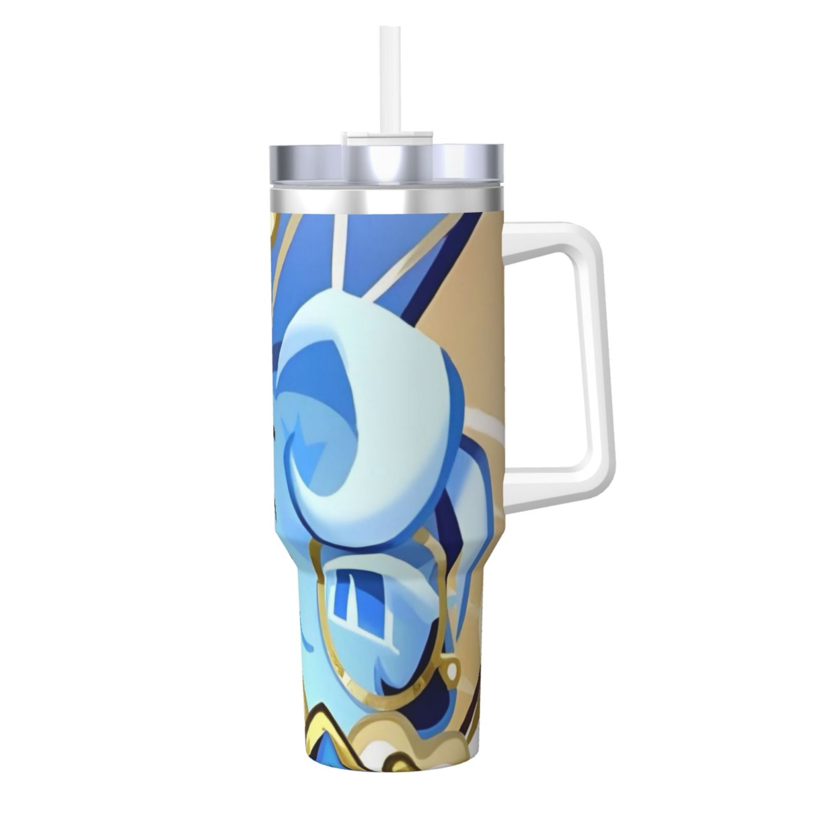 Shadow Milk Cookie 40 OZ Ice Bully Cup with Handle Straw, Double Wall ...