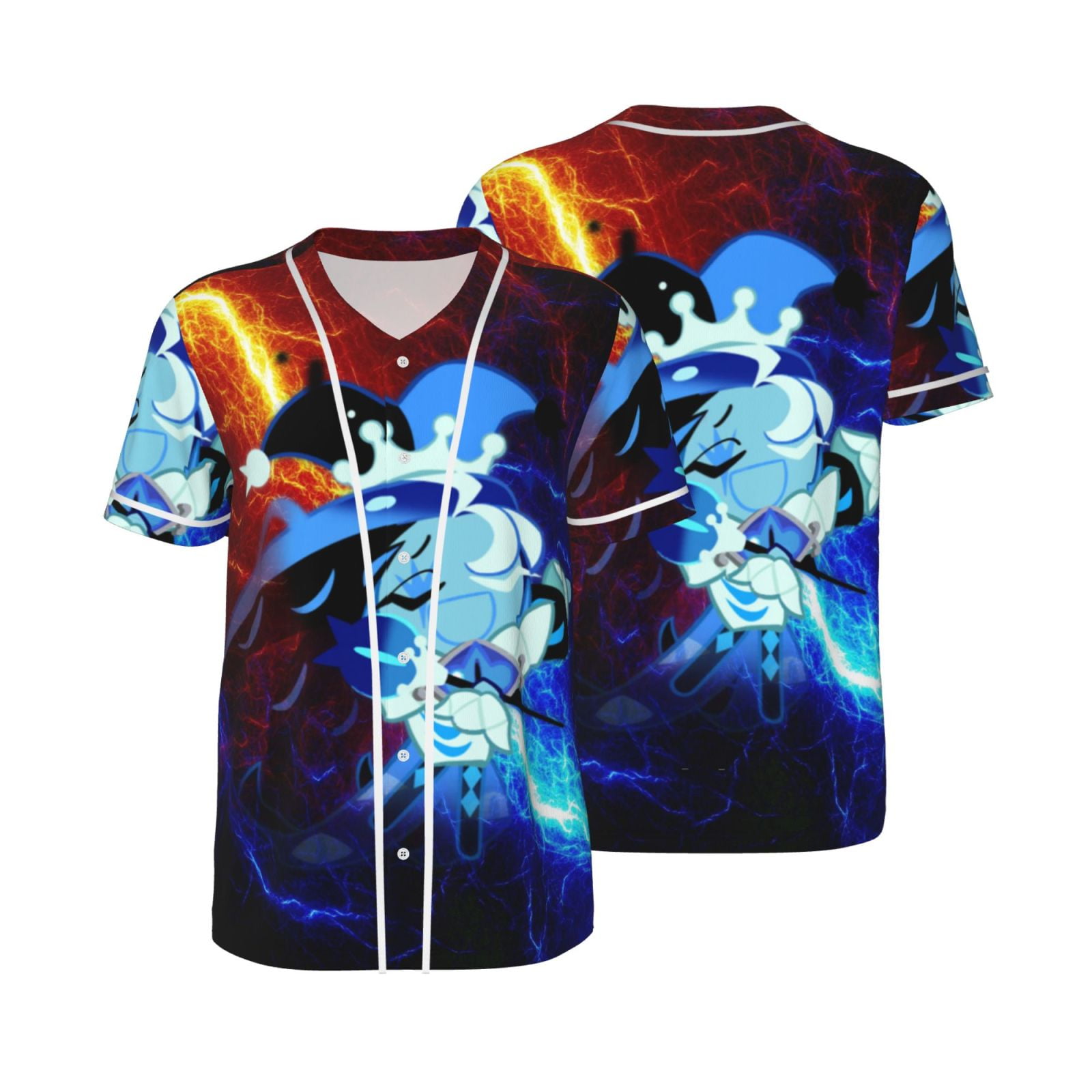 Shadow Milk Cookie Baseball Jersey Shirts Spring Summer Men Button Shirt - Walmart.com