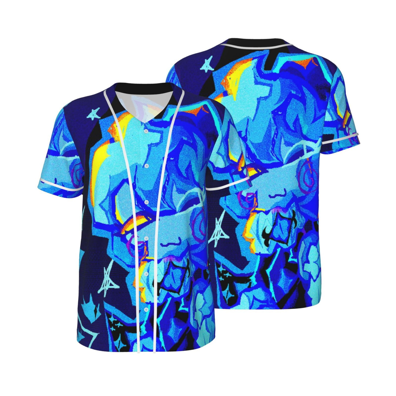 Shadow Milk Cookie Baseball Jersey Shirts Spring Summer Men Button ...
