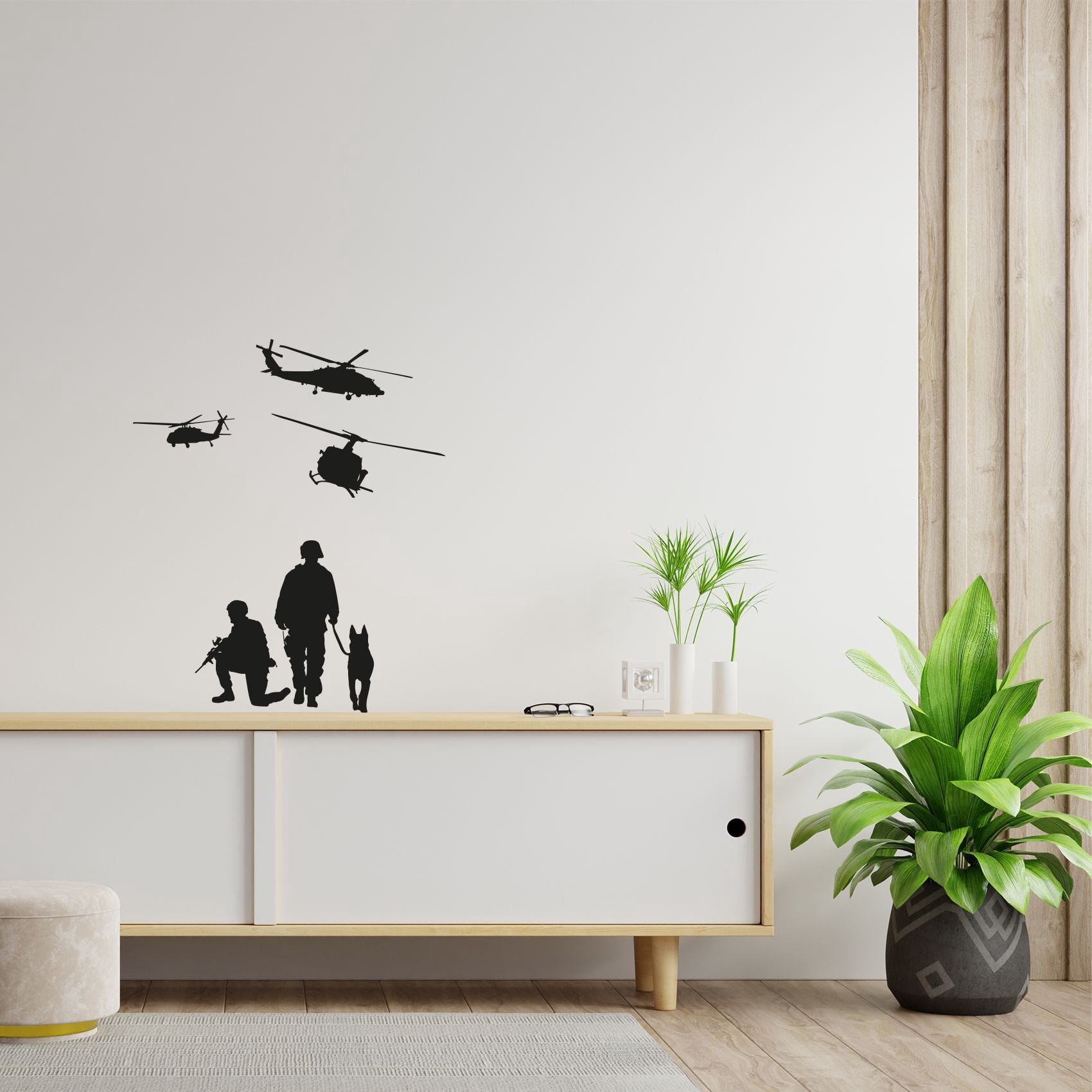 Shadow Silhouette Military Swat Team Army Men Soldier Wall Sticker Art ...
