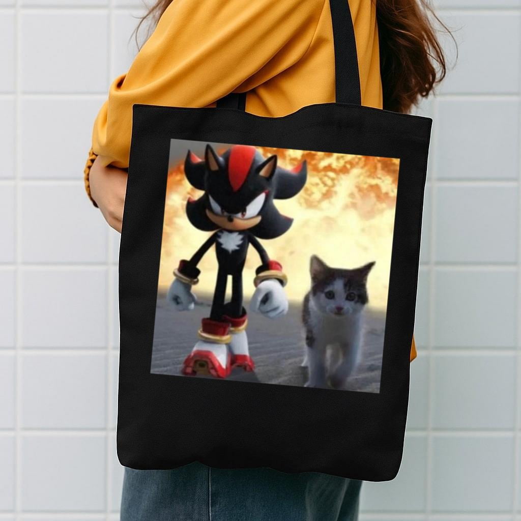 Shadow The Hedgehog & Cat T-Bag, Hedgehog,Meme, Bag, Cat, Cat lovers ...