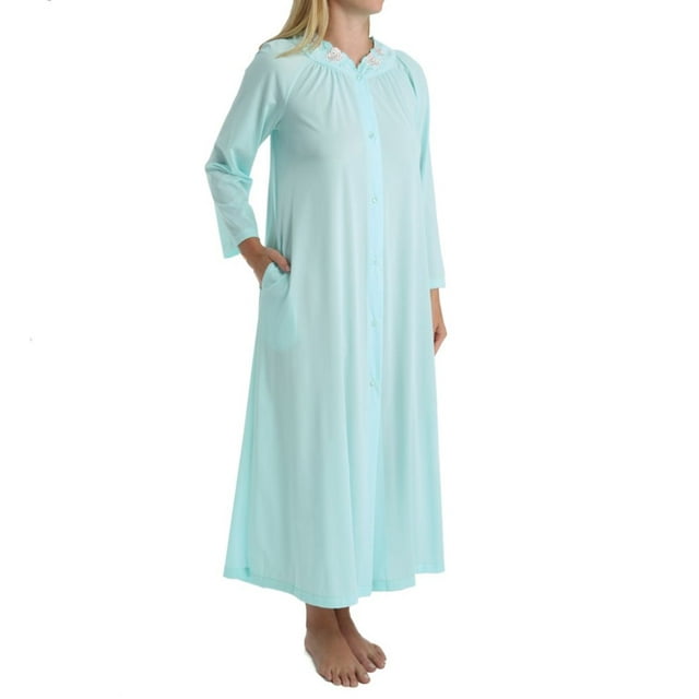 Shadowline Long Sleeve Button Down Robe - 71280 (Seafoam, S) - Walmart.com