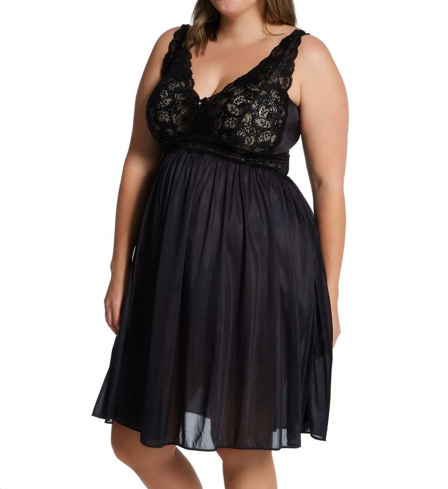 Shadowline Women's Plus-Size Silhouette Lace Bodice Sleeveless Waltz ...