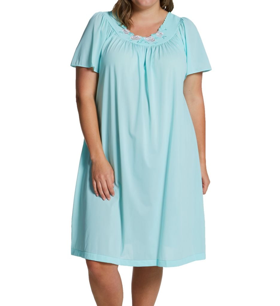 Shadowline Women's Plus-size Petals Plus Size 40" Short Flutter Sleeve ...