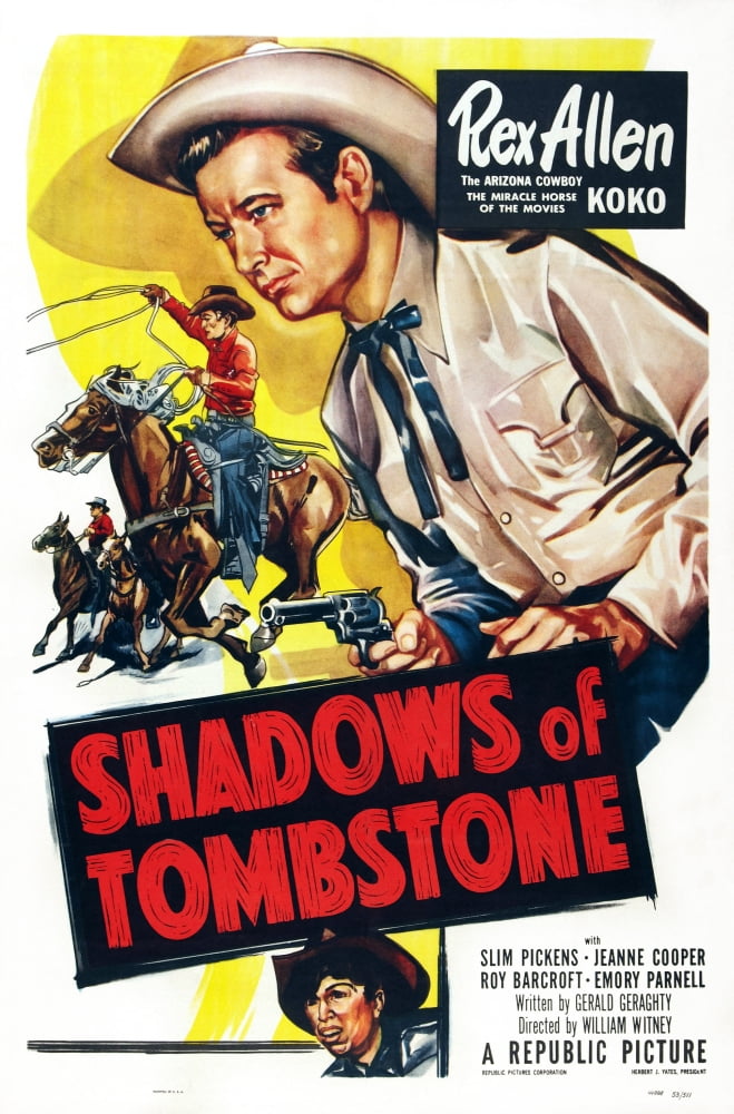 Shadows Of Tombstone Top: Rex Allen With Koko The Horse On Poster Art ...