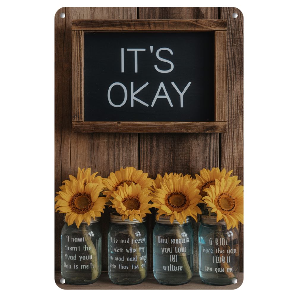 Shadudu 8x12 Inch Tin Metal Decorative Wall Paintings Sunflower Home ...