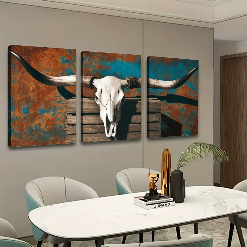 Rustic Digital Art Style of a Lo_2 Wall Art Canvas Print Triptych ...