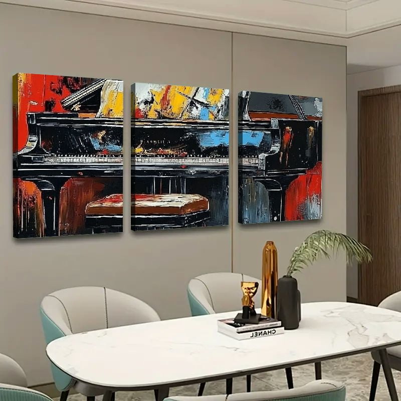 Shadudu Abstract Piano Canvas Wall Art, Piano Wall Art, Grand Piano ...