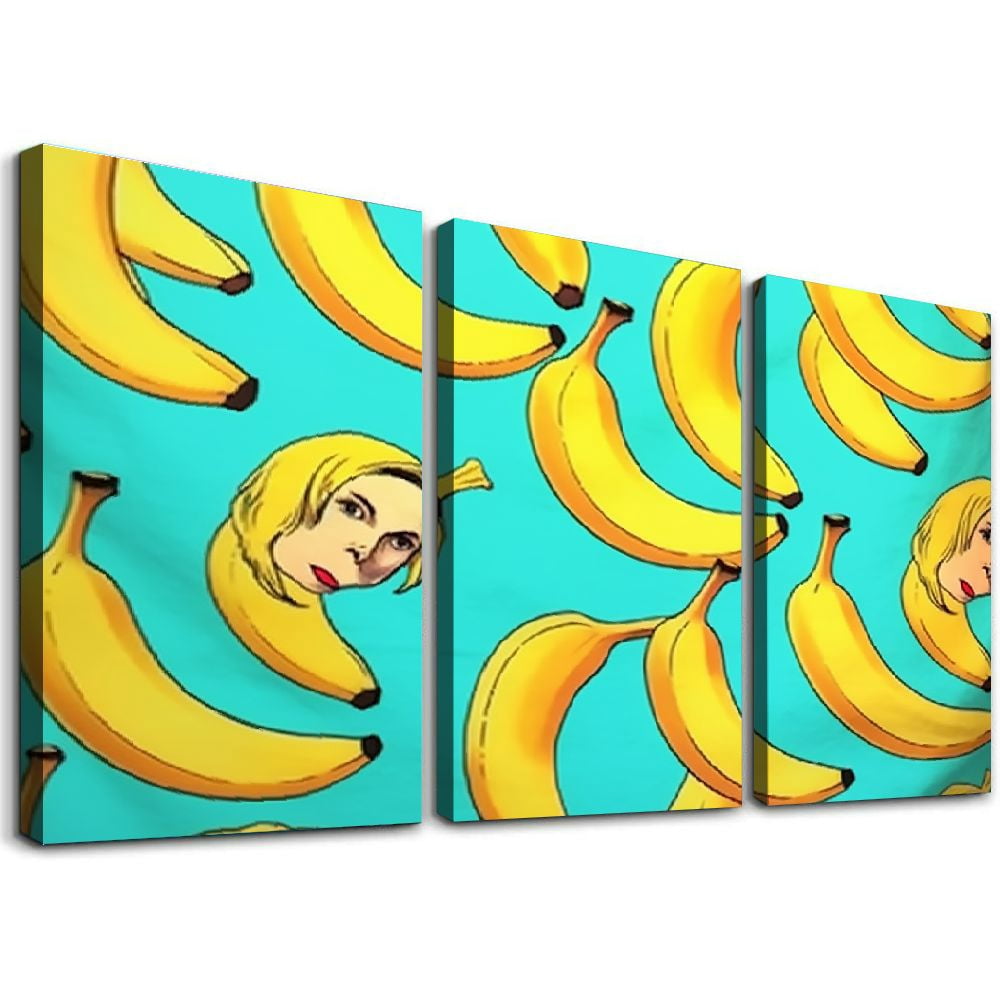 Shadudu Banana Canvas Wall Decor Set of 3 for Living Room Bedroom ...