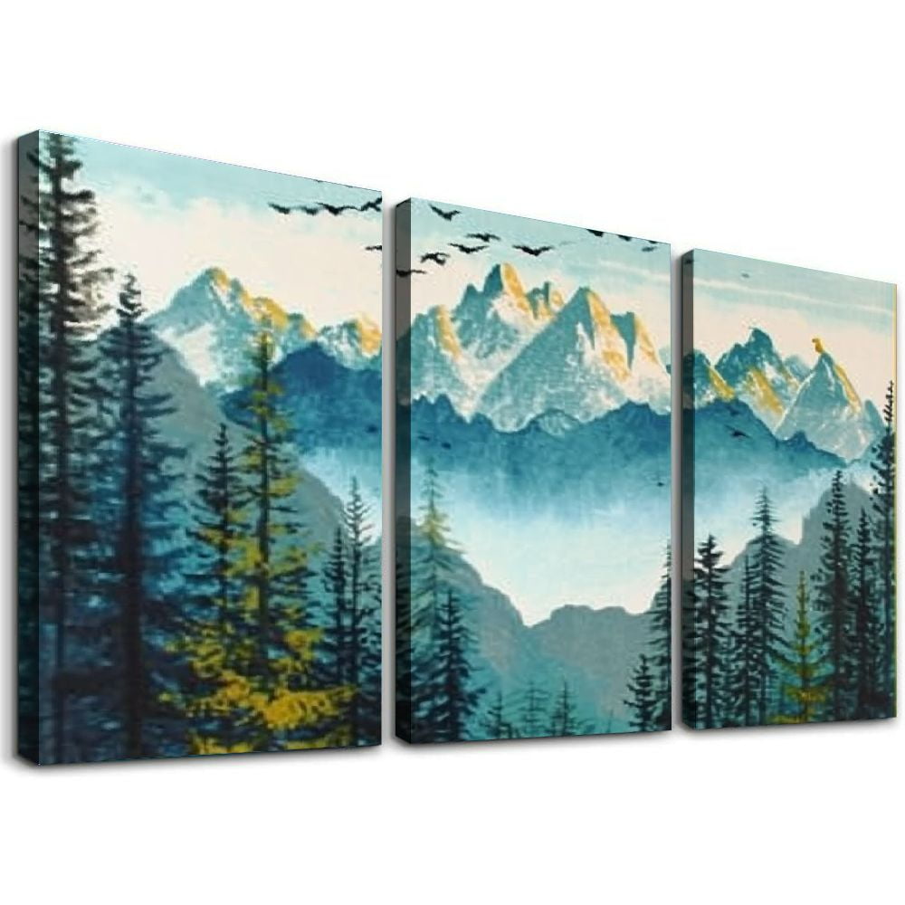 Shadudu Birds Canvas Print Triptych Set for Living Room Bedroom Office ...