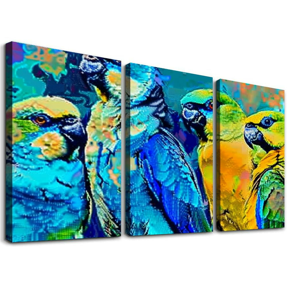 Shadudu Birds Tree Branch Woods Decor Triptych Set | Modern Abstract ...