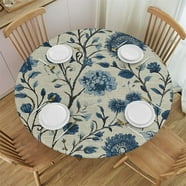 Mainstays Orange Plaid PEVA Tablecloth, Spring & Summer, 70" Round, for ...