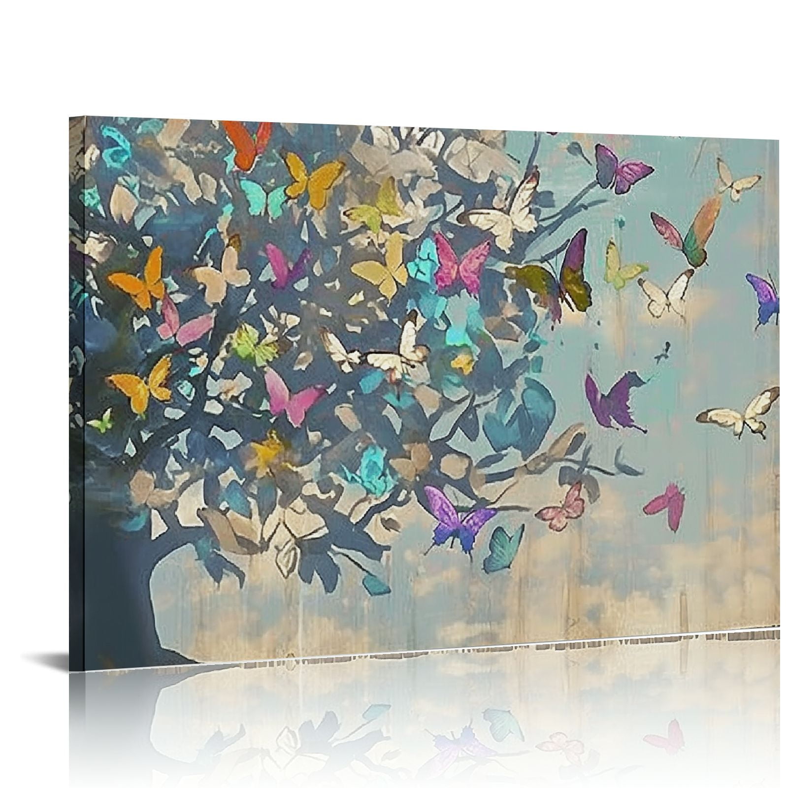 Shadudu Butterfly Pictures Tree of Life Wall Art Rustic Butterflies ...