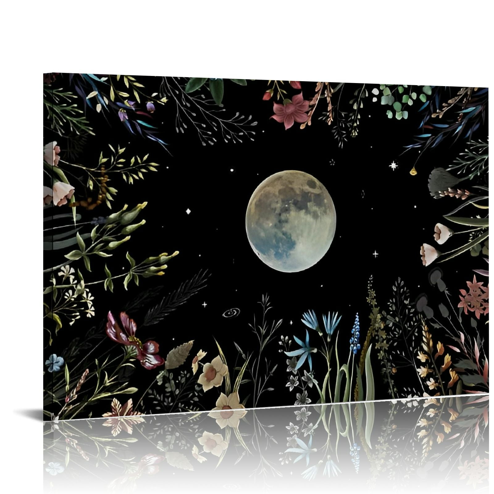Shadudu Canvas Wall Art - Tarot Goth Moon Poster Prints, Aesthetic ...