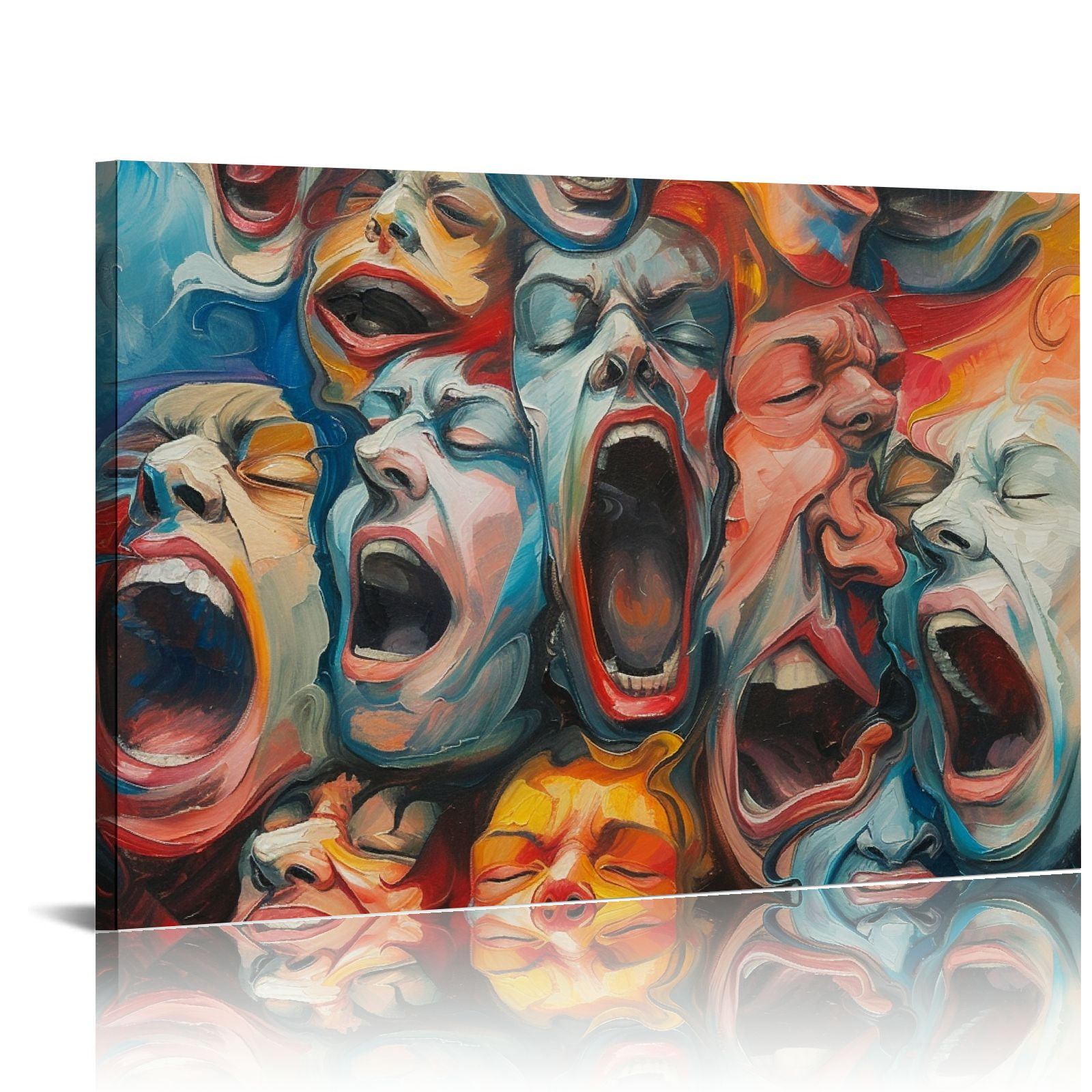 Shadudu Detailed Faces Large Canvas Wall Art 24x36 Inches Waterproof ...