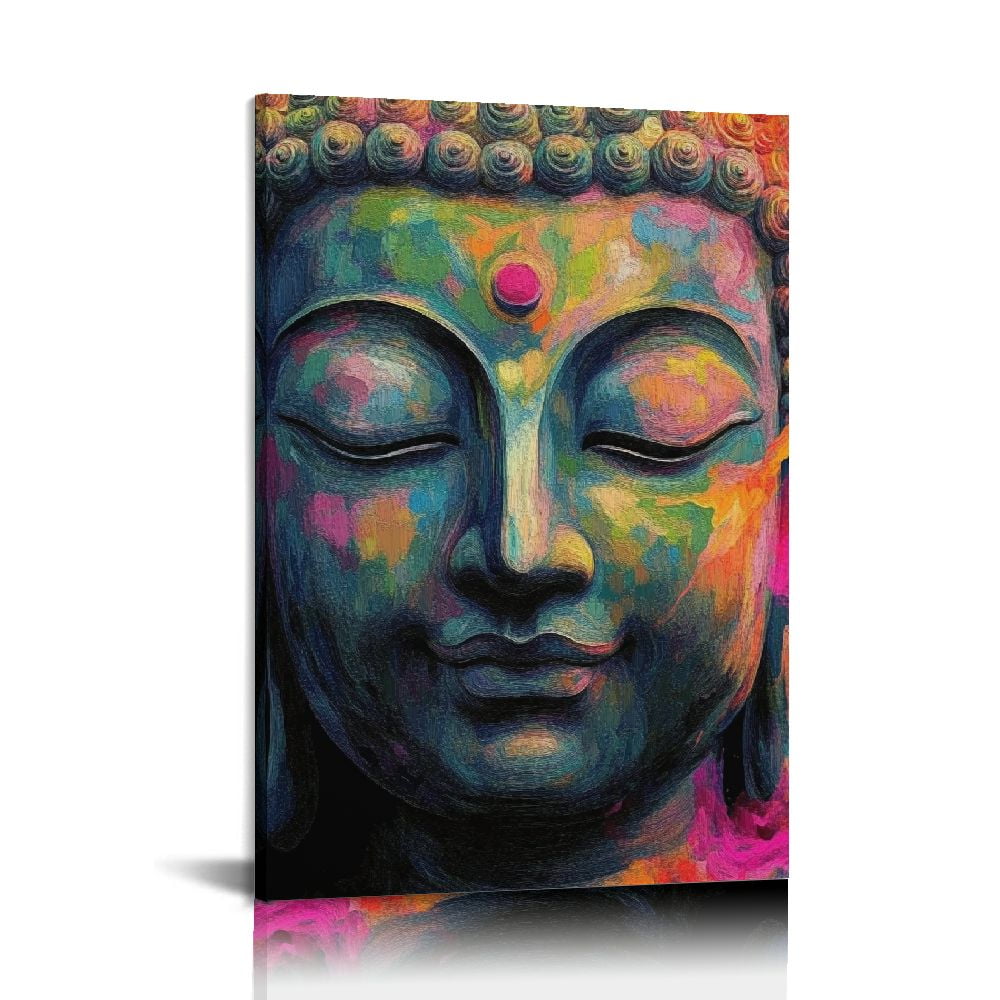 Shadudu Extra Large Buddhism Decor Buddha Canvas Wall Art Colorful ...
