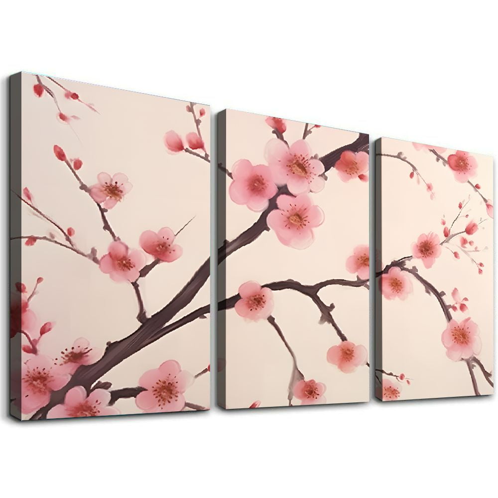 Shadudu Flowers Canvas Prints Wall Art Triptych Set for Living Room ...