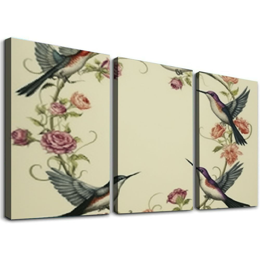 Shadudu Flowers Symbolism Wall Art Decor Set Triptych Living Room ...