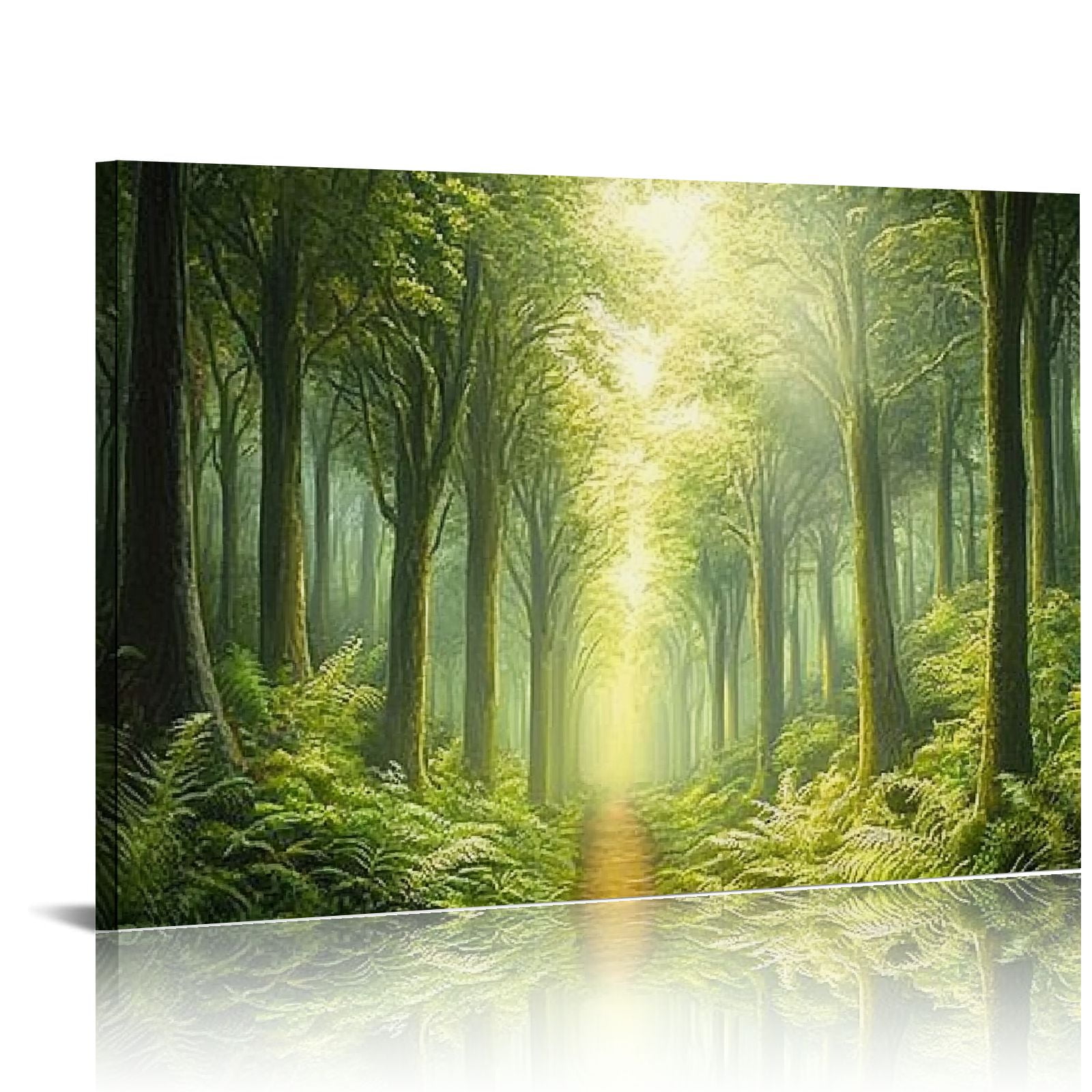 Shadudu Forest Wall Decor Green Tree Wall Art Rainforest Canvas Natural ...