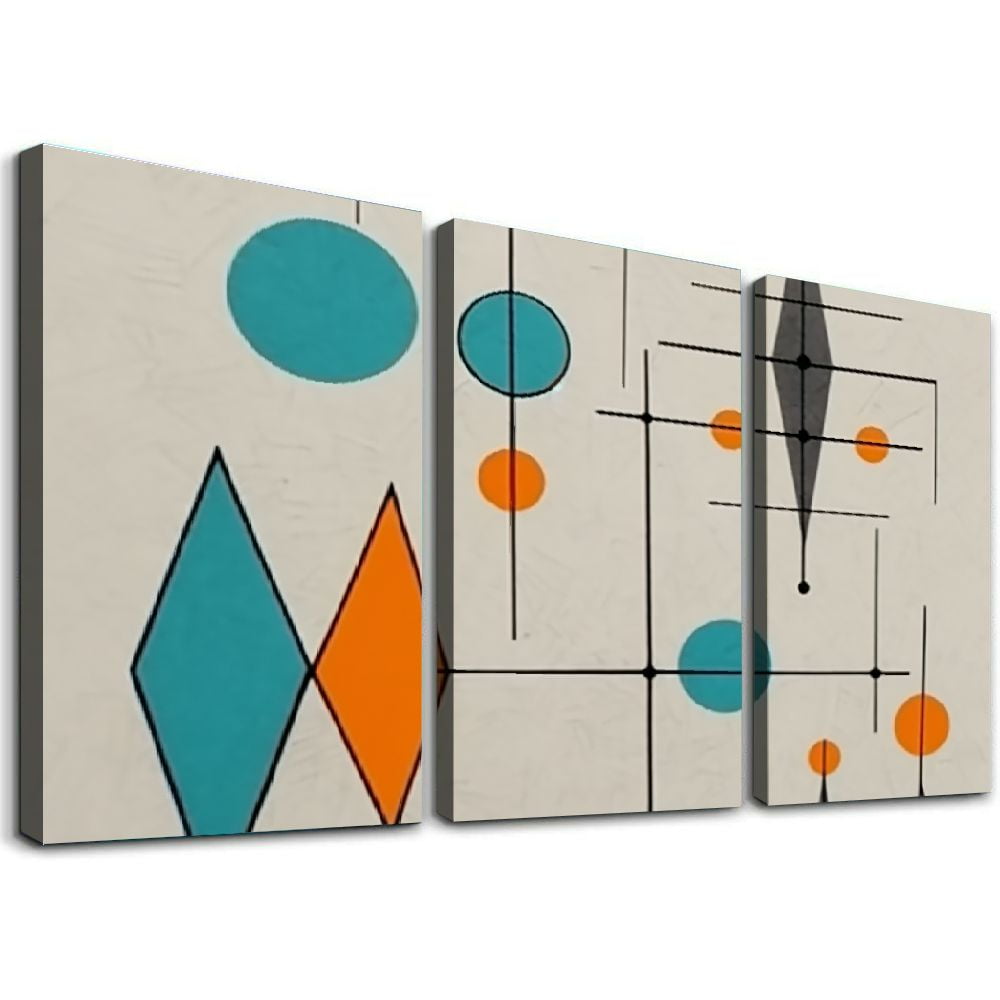 Shadudu Geometric Shapes Canvas Print Set for Living Room Bedroom ...