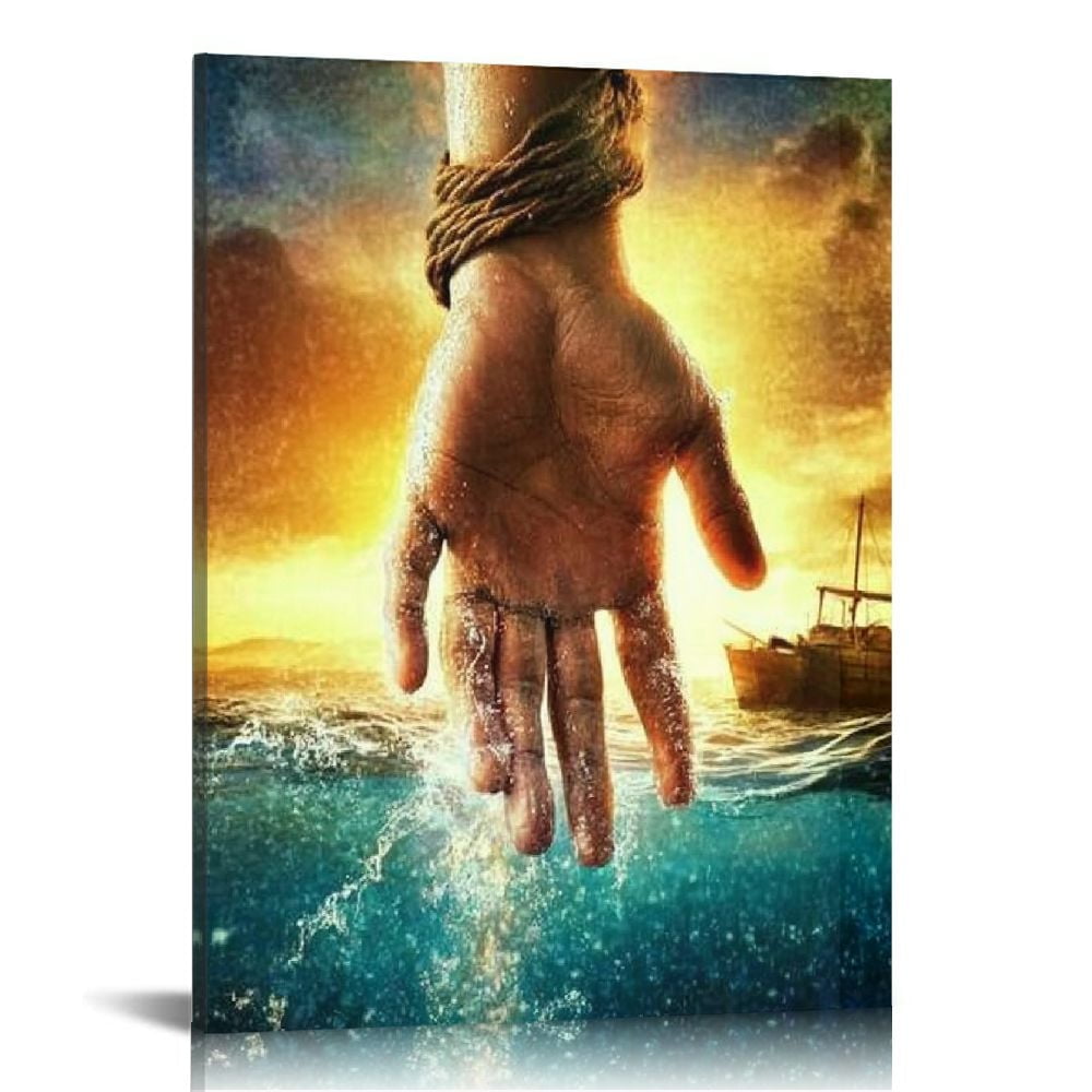 Shadudu Jesus Christ Canvas Wall Art Jesus Saving Peter from Drowning ...