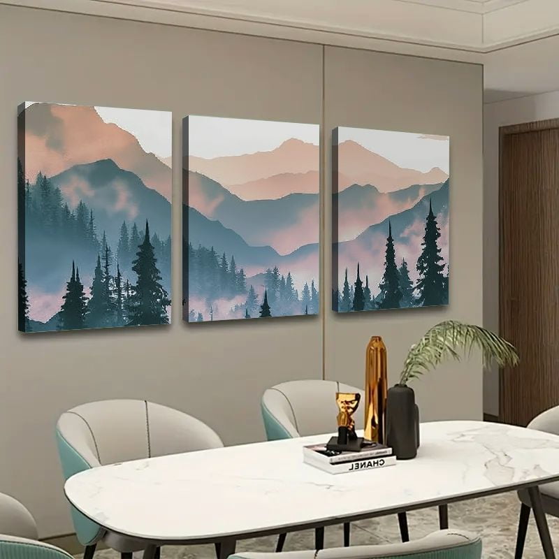 Shadudu Large Mountain Wall Art,Forest Woodland Wall Decor, Pine Tree ...