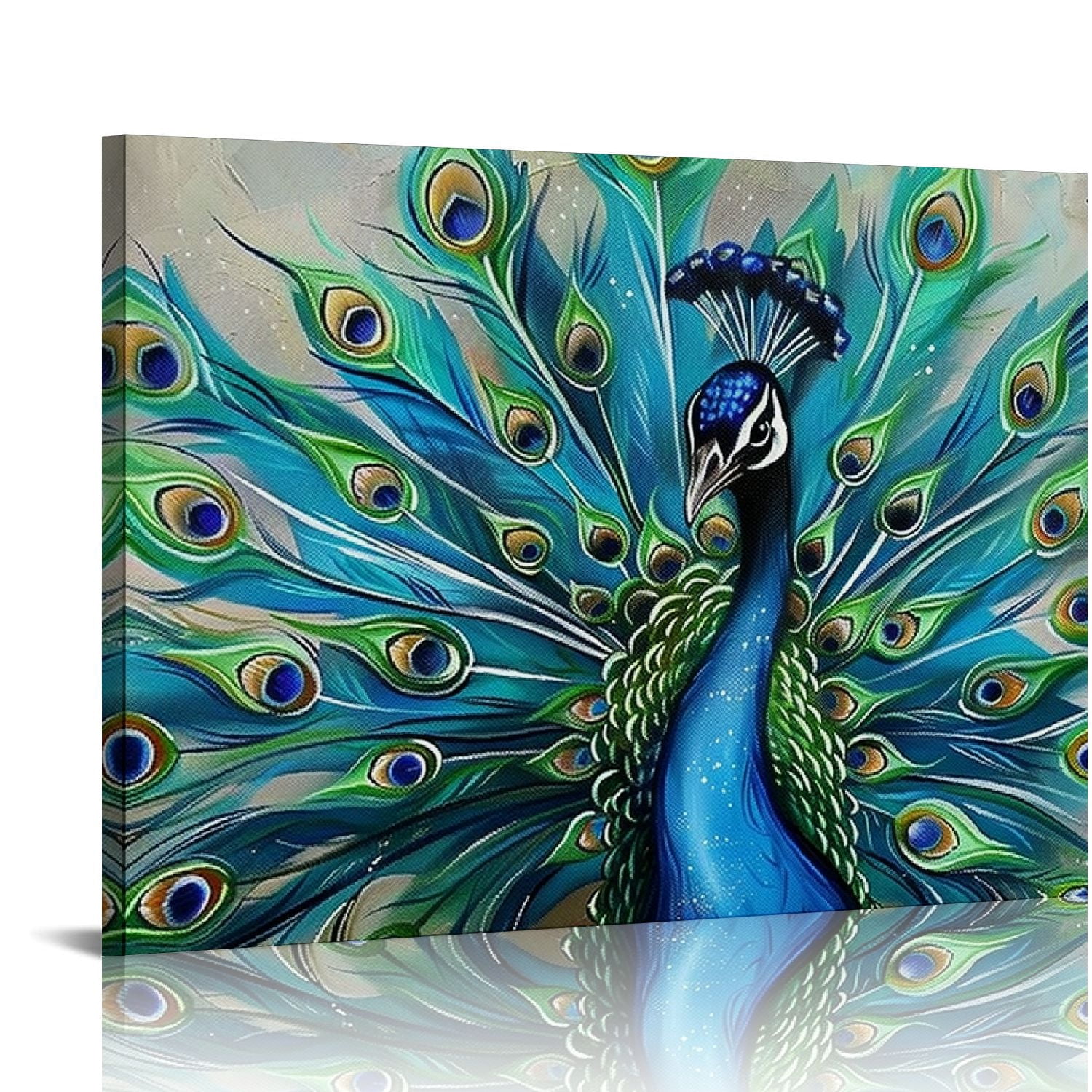 Shadudu Large Peacock Picture Peacock Feathers Wall Art Animal Canvas ...