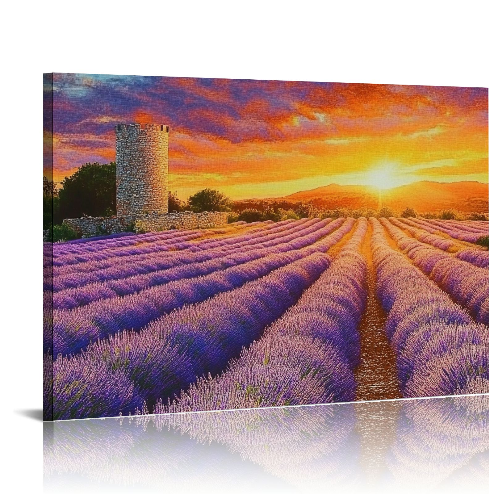Shadudu Lavender Canvas Wall Art | Large 36x24 Inch Artwork for Home ...