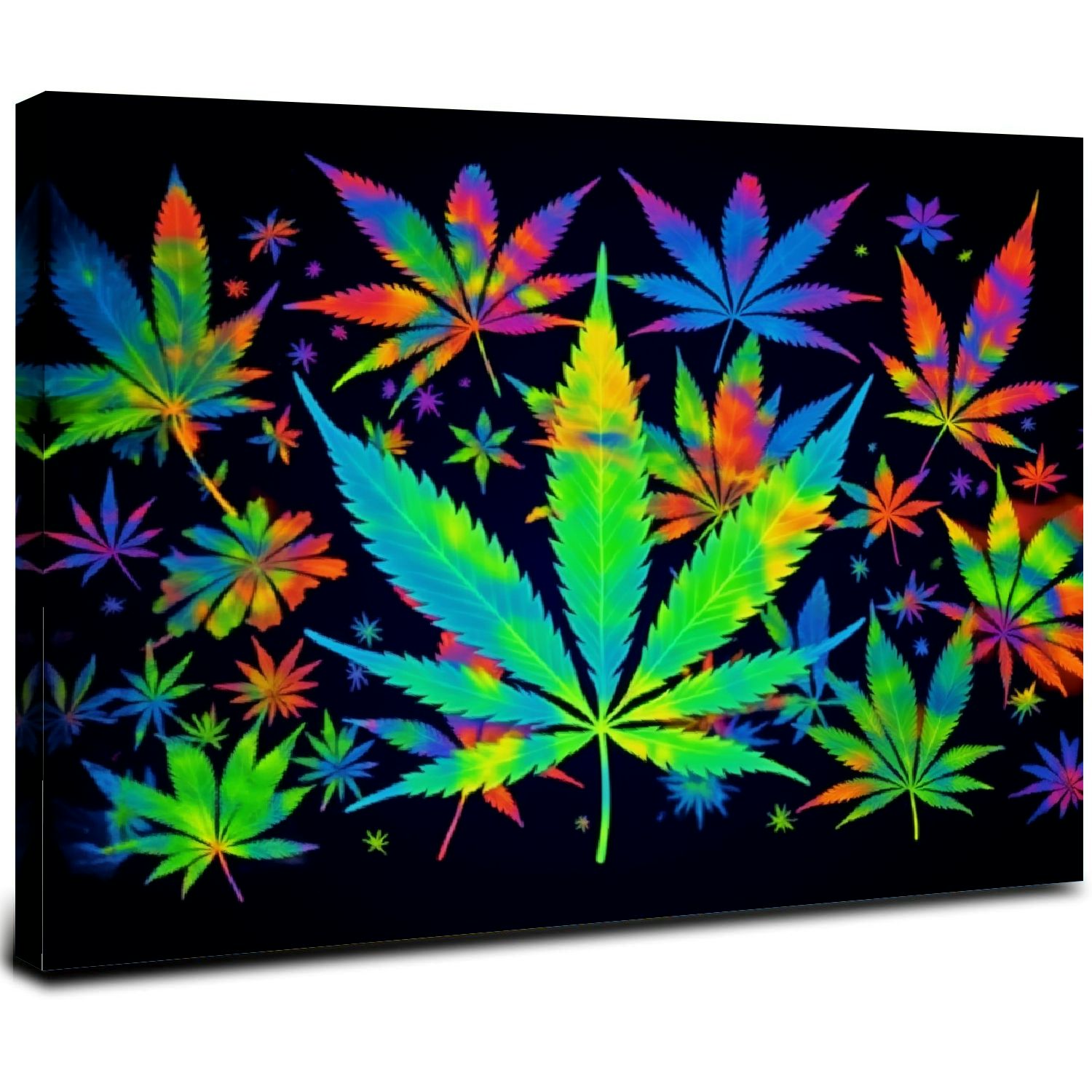 Shadudu Marijuana Plant Canvas Wall Decor for Home Office Living Room ...