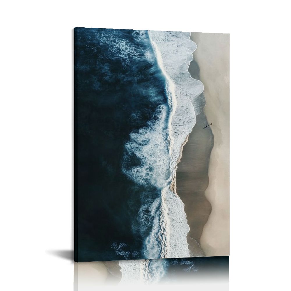 Shadudu Ocean Waves Print 24x36 Inch - Luxury Vertical Wall Art Decor ...