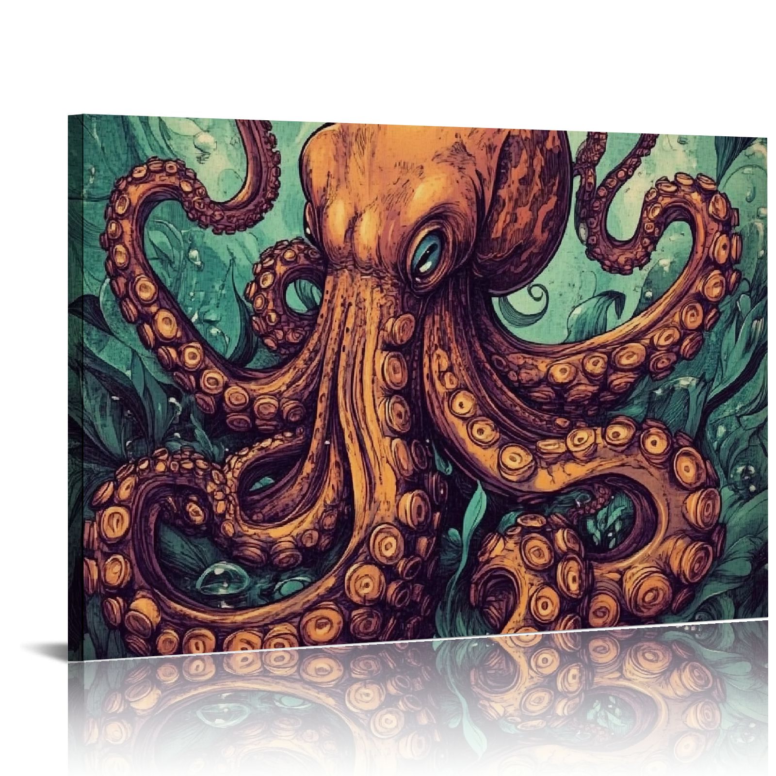Shadudu Octopus Canvas Print On Canvas Large Wall Art 24x36 Inches ...