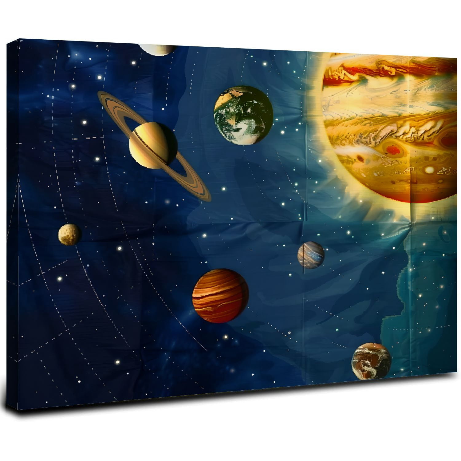 Shadudu Planets Sun Canvas Wall Art Living Room Bedroom Home Office ...