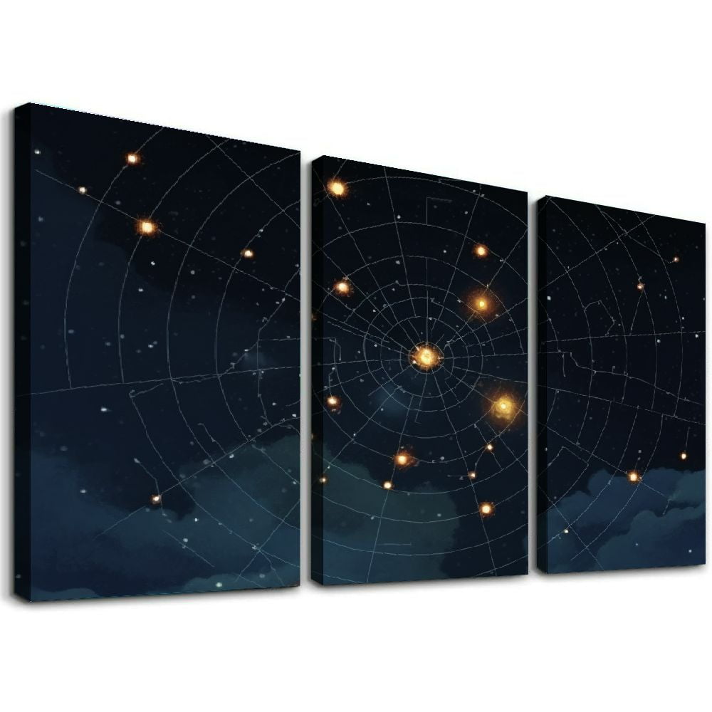 Shadudu Stars Night Sky Canvas Prints Set of 3 Unframed 12x16 Inches ...