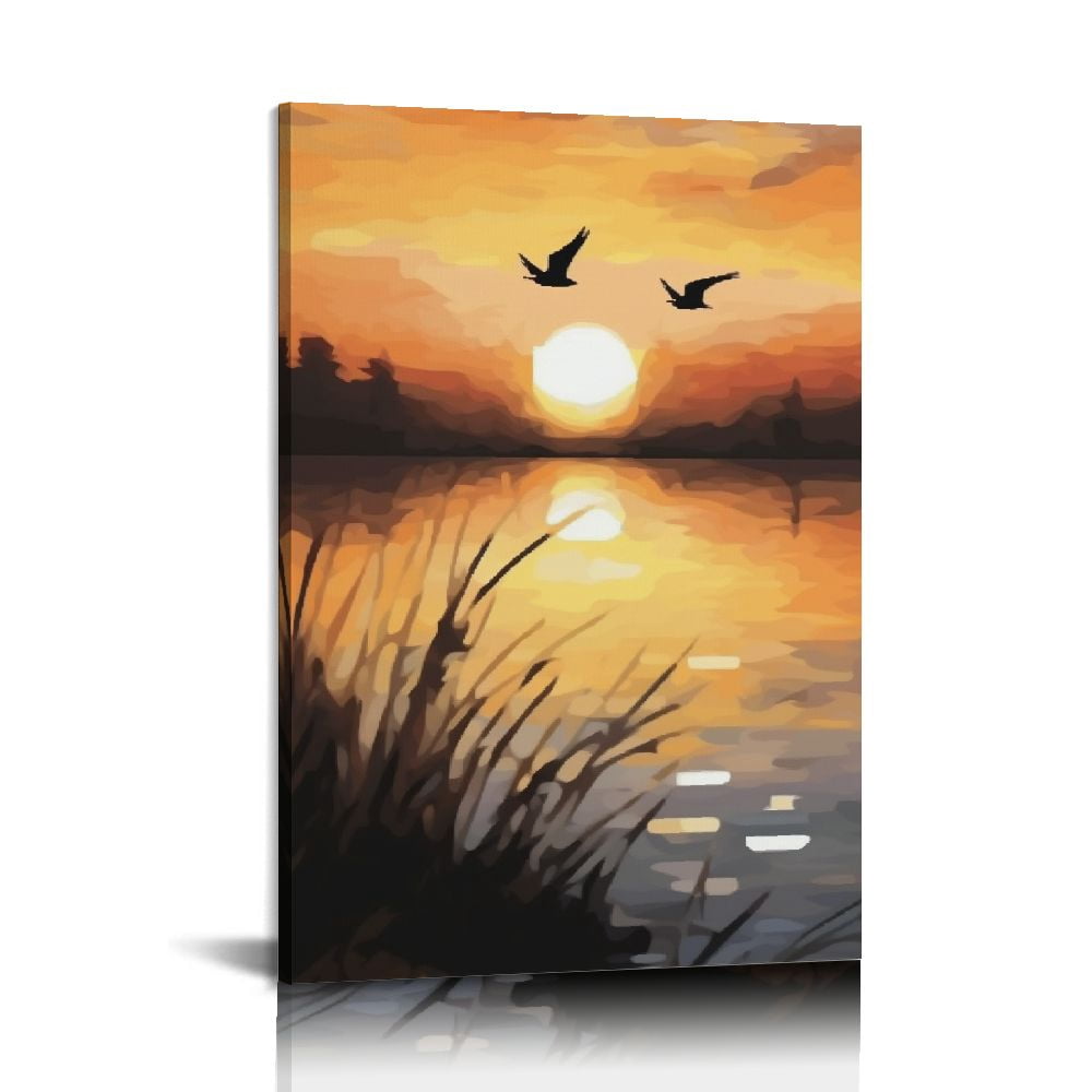 Shadudu Sunset Landscape Picture-Lake Pictures Wall Art-Sunset By The ...