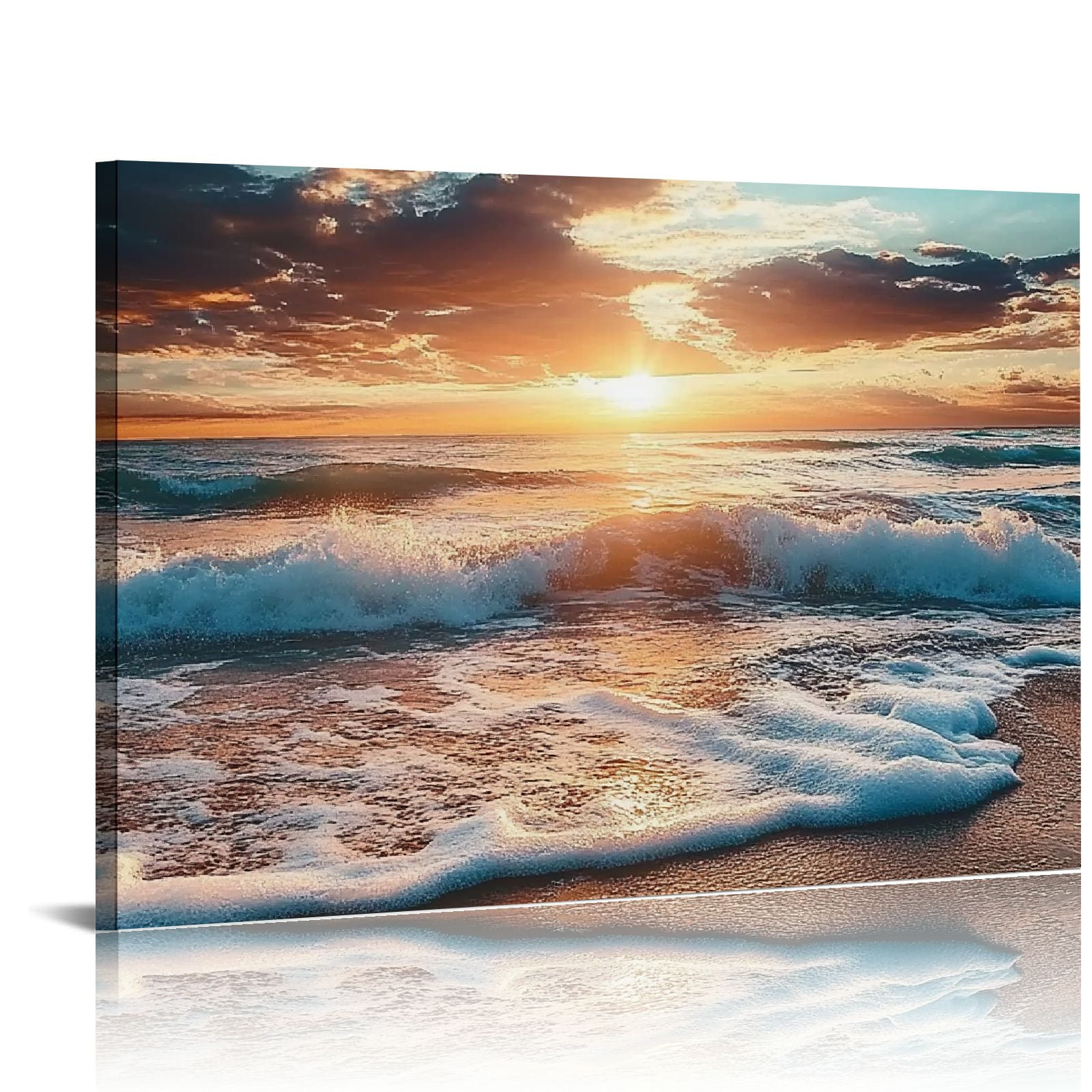 Shadudu Sunset Waves Large Print 24x36 Inches Home Decor 36x24in ...