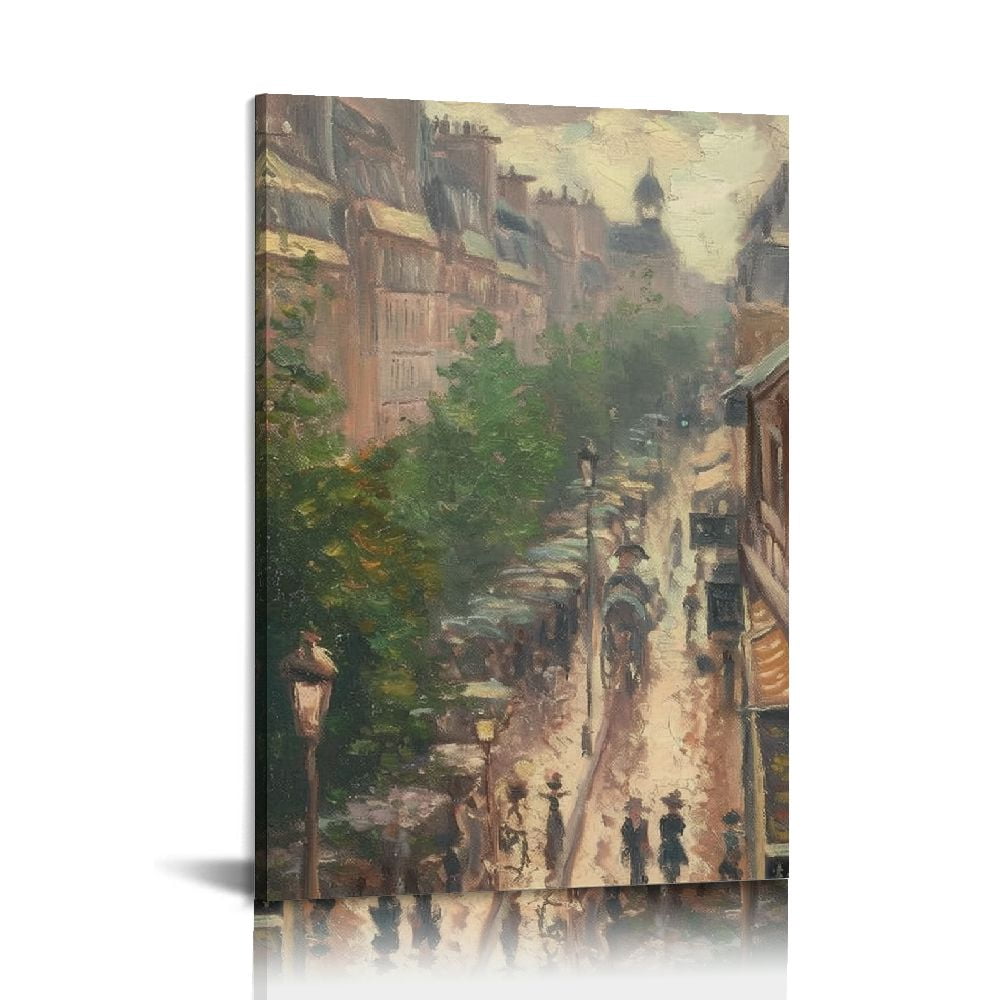 Shadudu Vintage Framed Canvas Wall Art Prints, , Vintage French Street ...