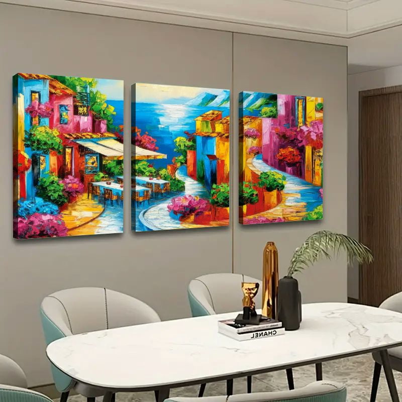 Shadudu Vivid Painting of Vibrant Medite_2 Wall Decor Art Modern Canvas ...