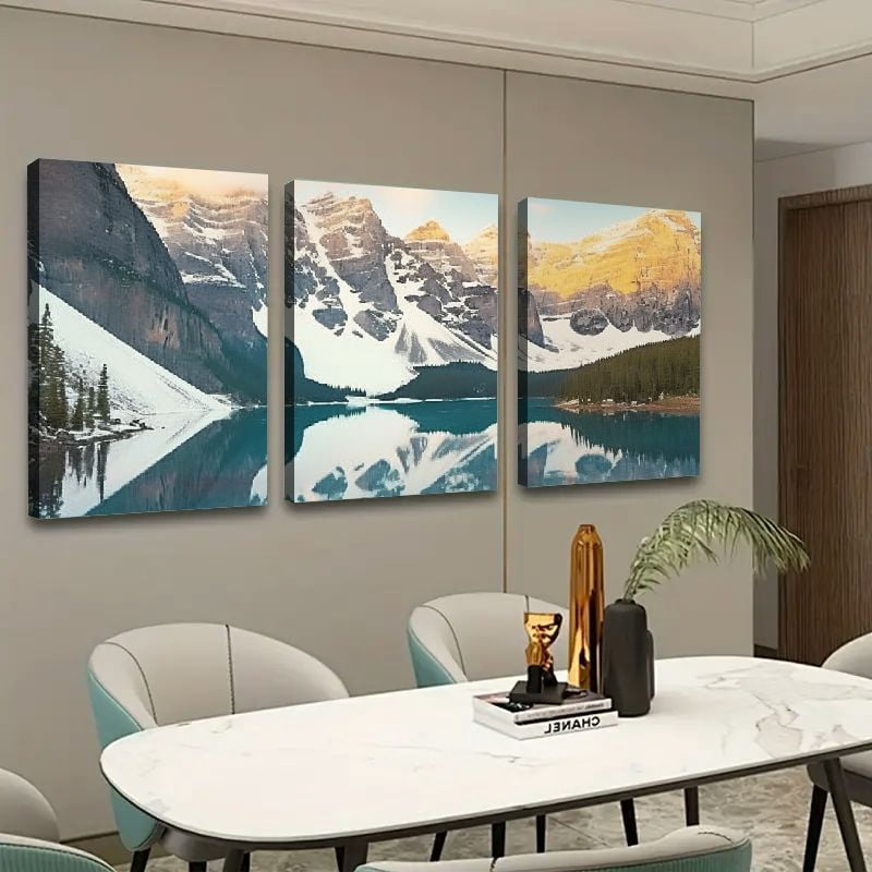 Shadudu Wall Art Nature Canvas Artwork: Large Lake Scene Sunset ...