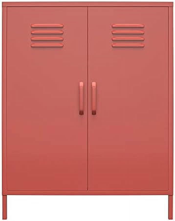 Shadwick 2 Door Metal Locker Style Accent Storage Cabinet, Terracotta ...