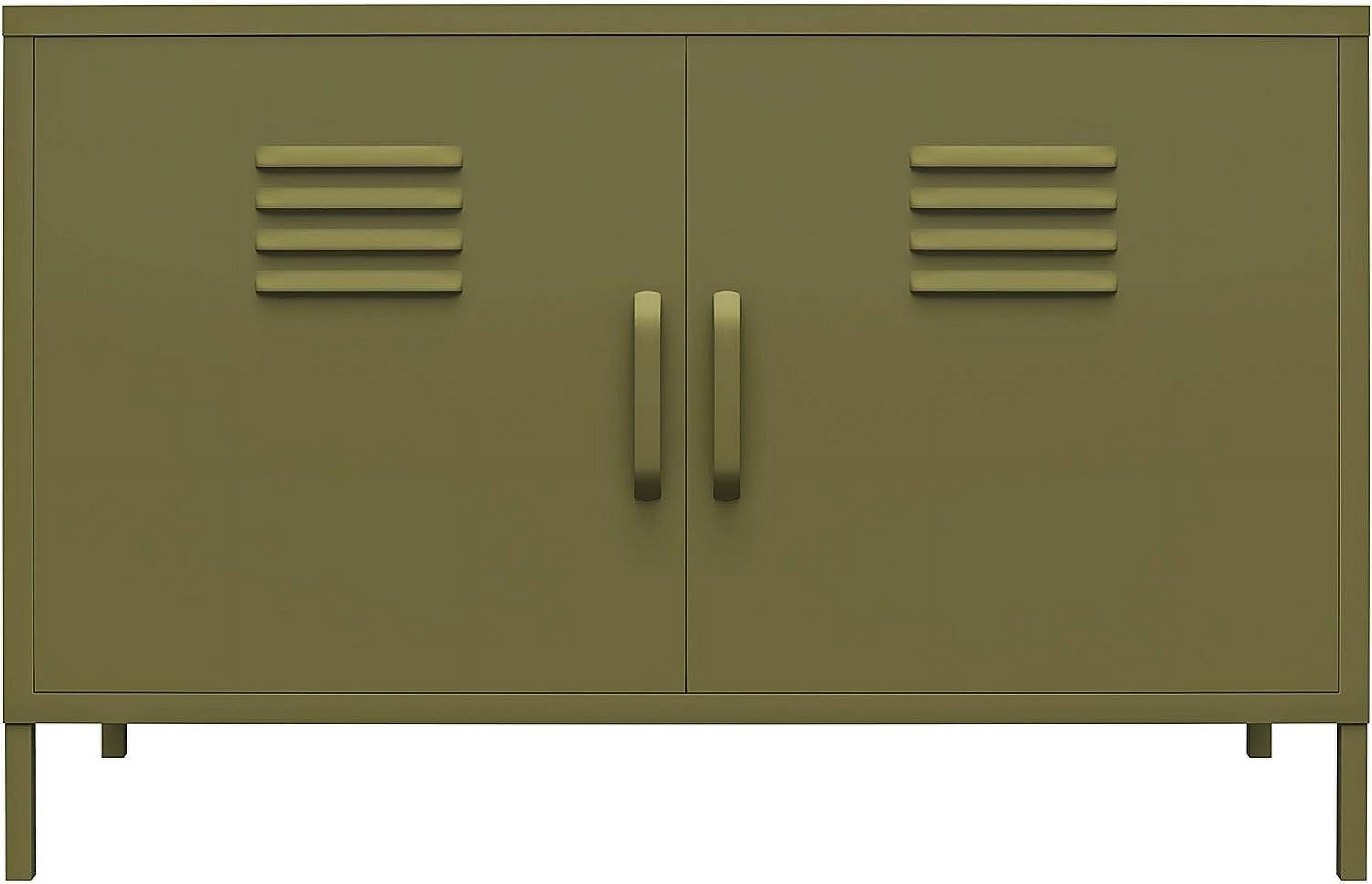Shadwick 2 Door Wide Metal Locker Accent Storage Cabinet, Olive Green ...