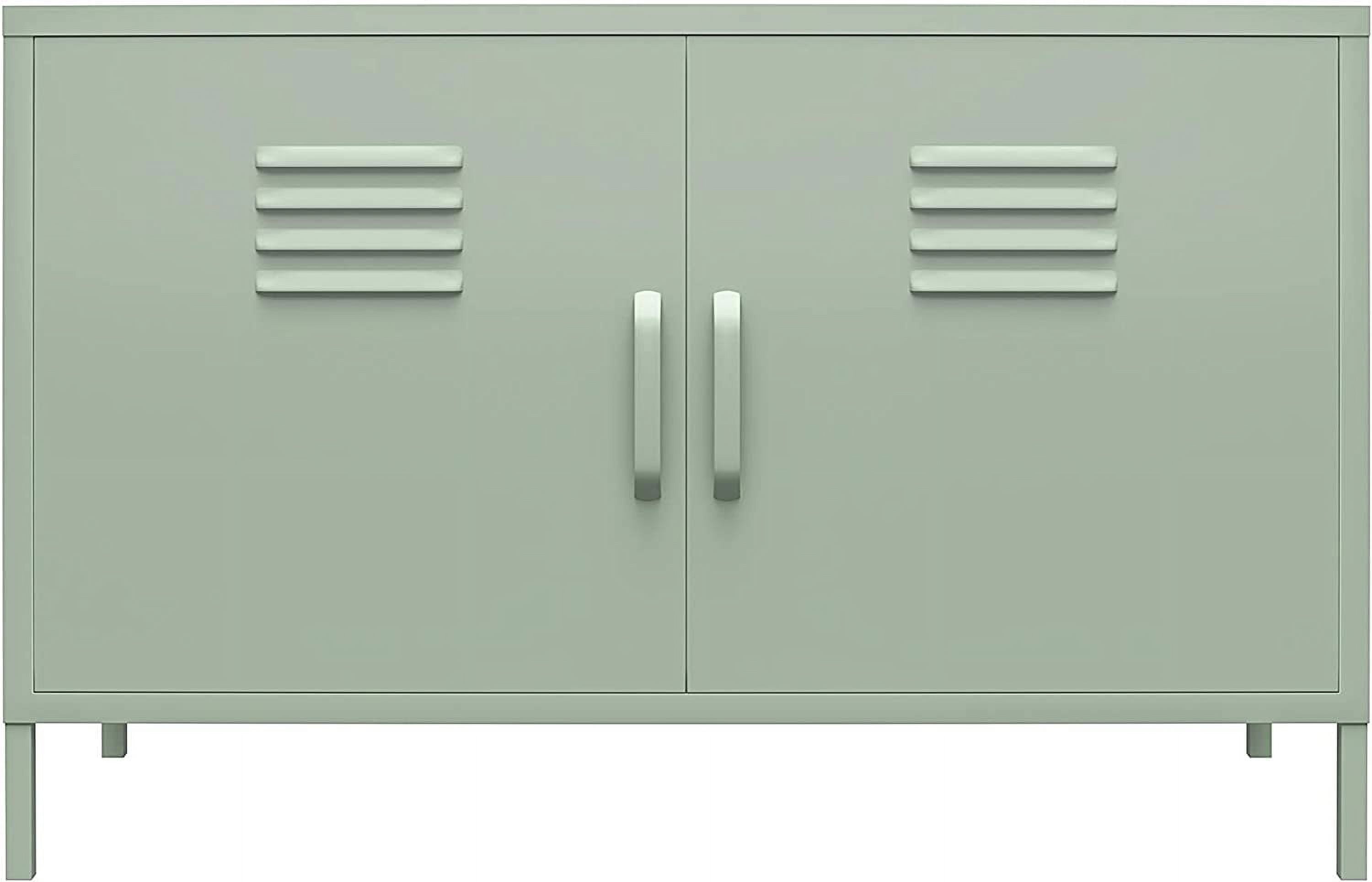 Shadwick 2 Door Wide Metal Locker Accent Storage Cabinet Pale Green ...