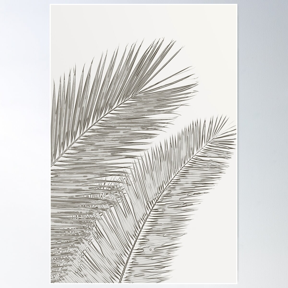 Shady Palm Tree Poster Wall Art, Modern Wall Decor For Living Room ...
