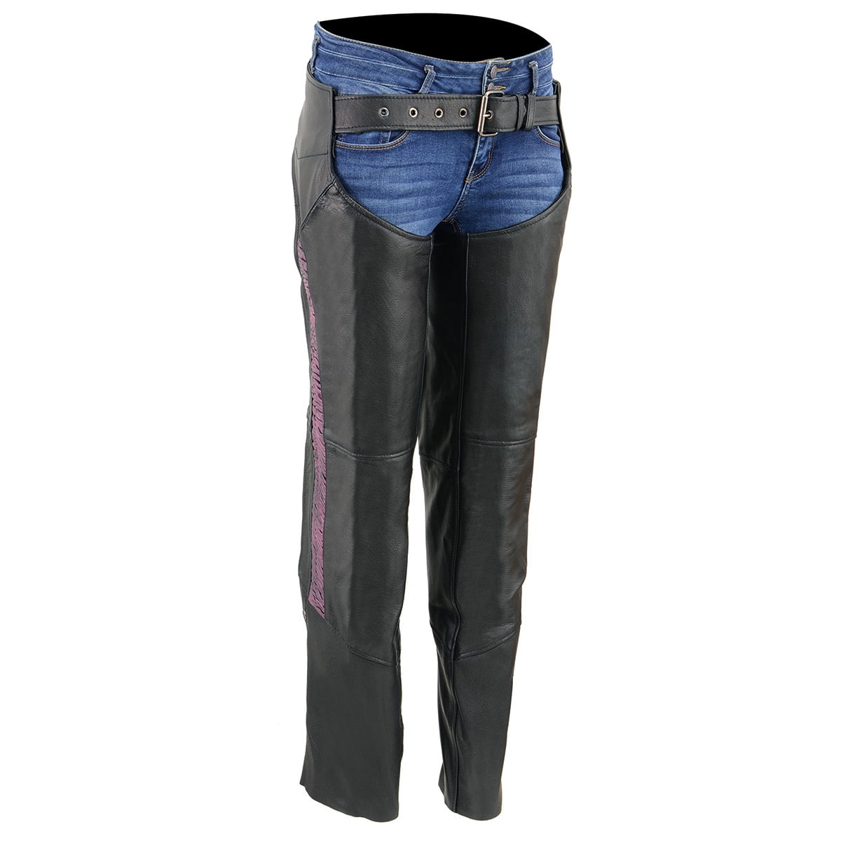 Milwaukee Leather Chaps for Women Black Lightweight Goat Skin- Crinkled ...