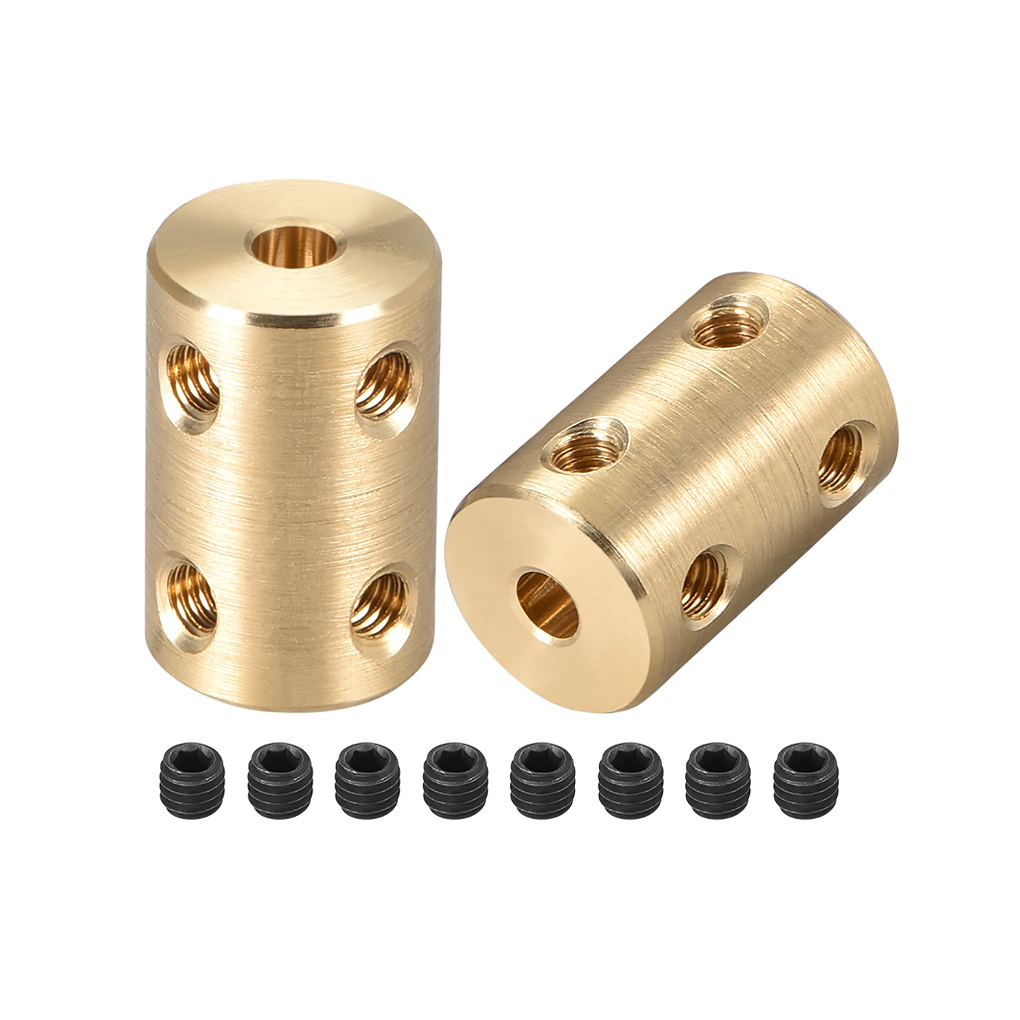 Shaft Coupling Robot Motor Wheel Rigid Coupler Connector Gold Tone, 4mm ...