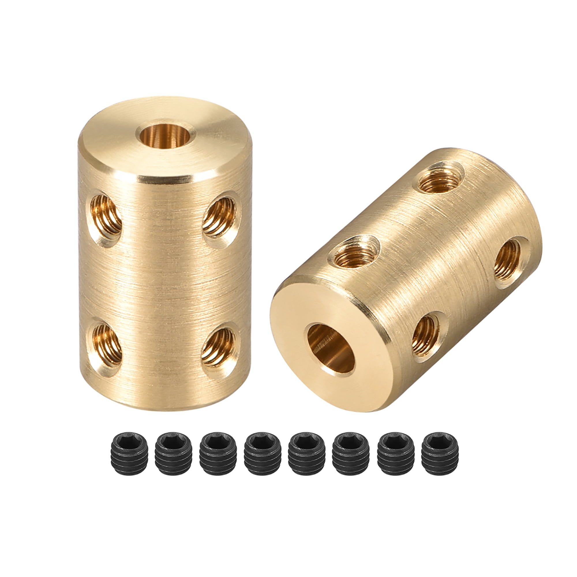 Shaft Coupling Robot Motor Wheel Rigid Coupler Connector Gold Tone, 4mm ...